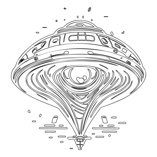 Ufo outline sketch Royalty Free Vector Image - VectorStock