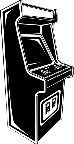 Arcade game arcade machine 4 player Royalty Free Vector