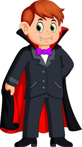 Funny cartoon little vampire Royalty Free Vector Image