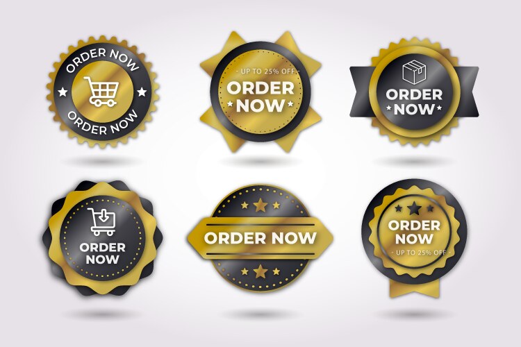Order now sticker collection Royalty Free Vector Image