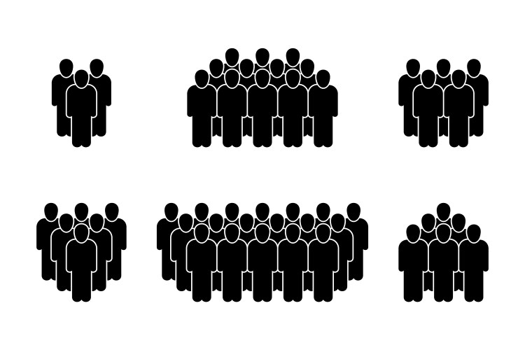 People group icon set working team Royalty Free Vector Image