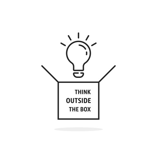 Think outside the box Royalty Free Vector Image
