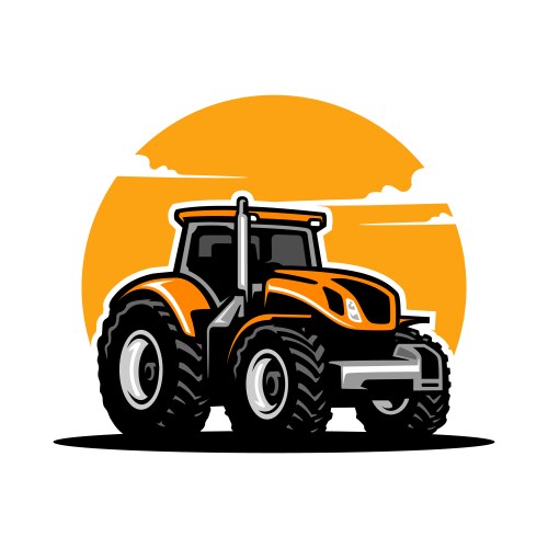 Tractor farm equipment isolated logo – Royalty-Free Vector | VectorStock