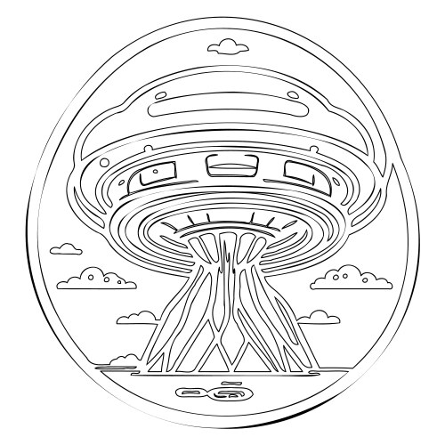 Ufo outline sketch Royalty Free Vector Image - VectorStock