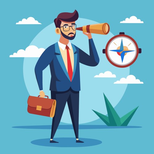 Business compass guidance direction Royalty Free Vector