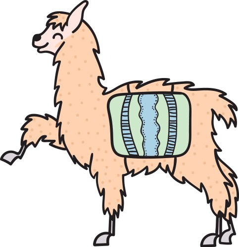 Vicuna cute cartoon animal Royalty Free Vector Image