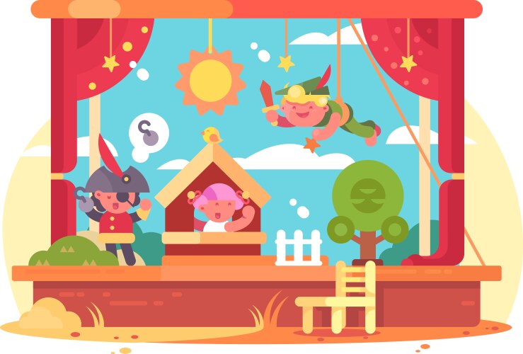 Children in stage costume Royalty Free Vector Image