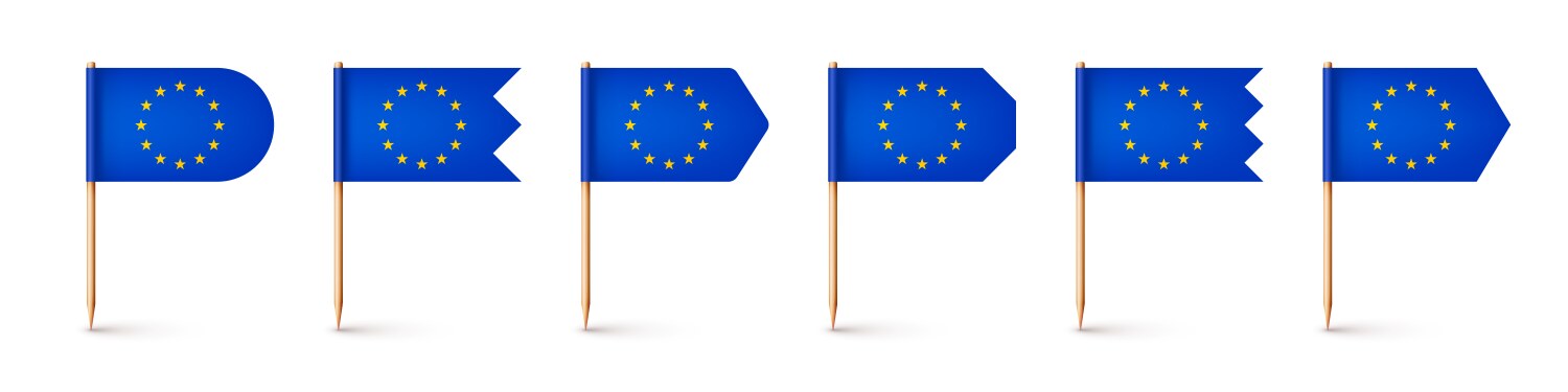 Realistic various european toothpick flags Vector Image