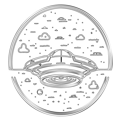 Ufo outline sketch Royalty Free Vector Image - VectorStock