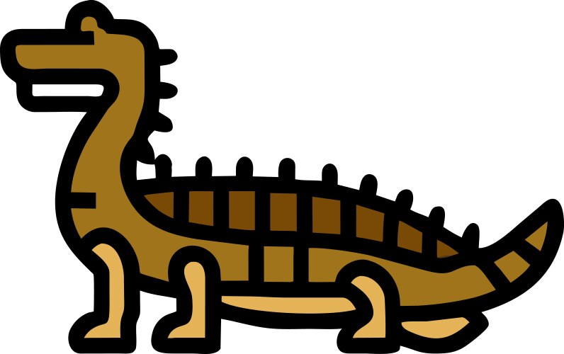 Alligator white icon Royalty Free Vector Image