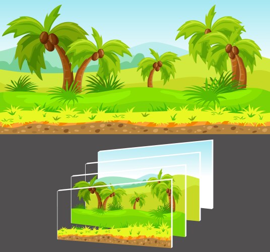 Cartoon game design ui elements concept Royalty Free Vector