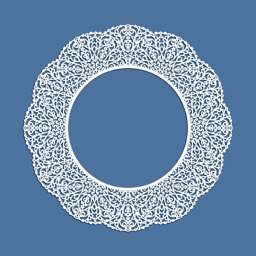 Round lace doily cutout paper pattern Royalty Free Vector