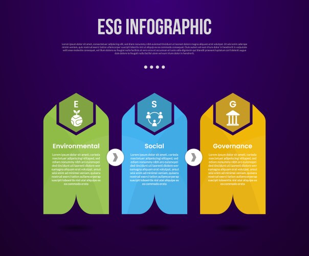 Esg environmental social governance infographics Vector Image