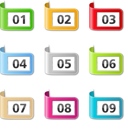 Ribbons with numbers Royalty Free Vector Image