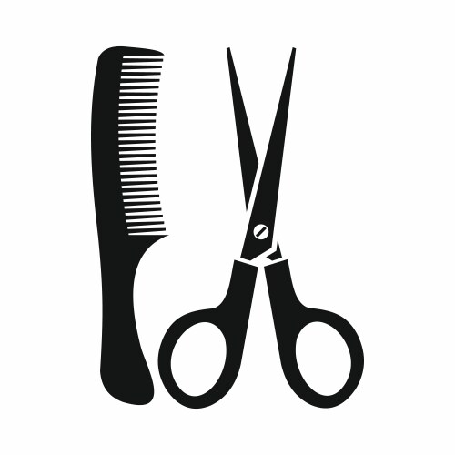 Gold scissors and crown beauty salon symbol Vector Image