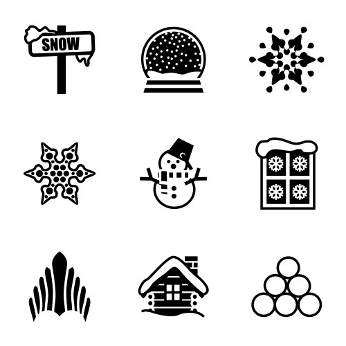 Snow icon set Royalty Free Vector Image - VectorStock
