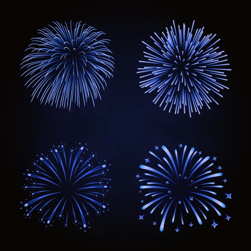 Set of fireworks Royalty Free Vector Image - VectorStock