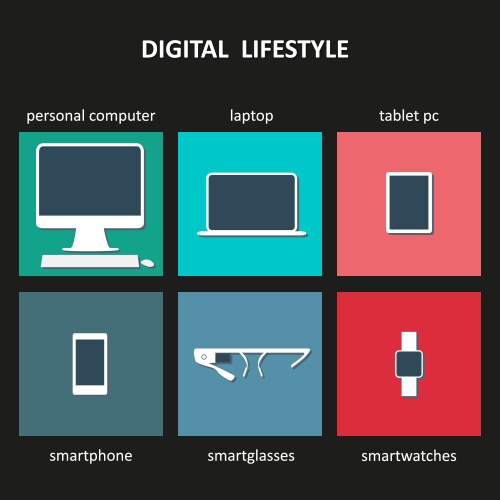 Different devices Royalty Free Vector Image - VectorStock