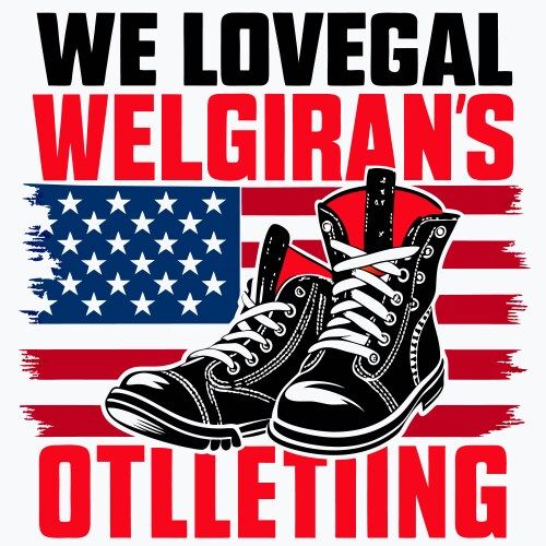 American veteran us maps boots and weapon Vector Image