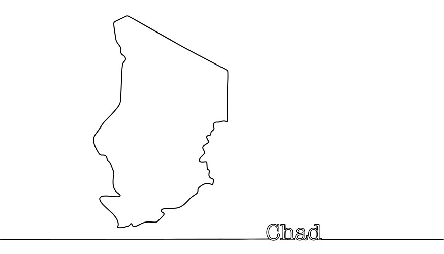 Chad Map with Outline Drawing Vector Images (over 110)
