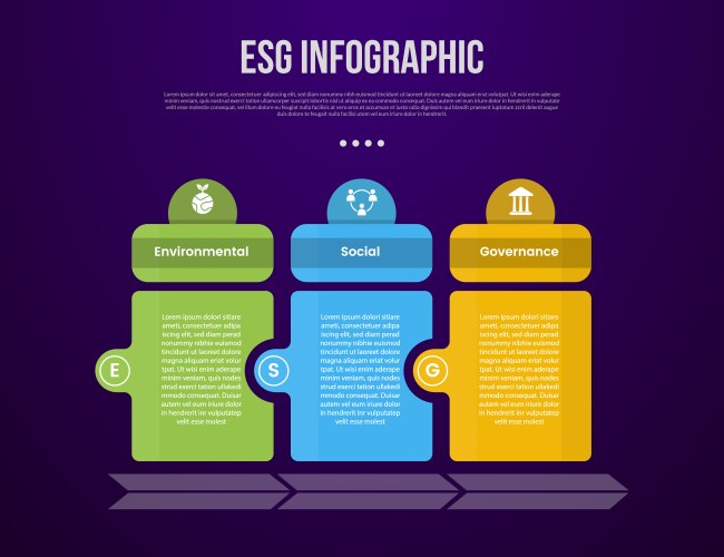 Esg infographic template with creative big Vector Image