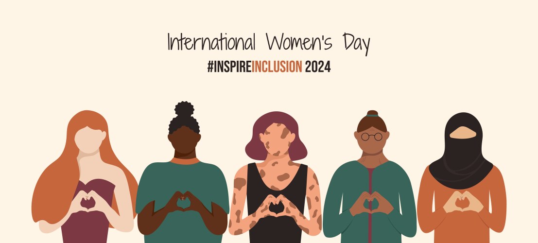 Inspire Inclusion International Womens Day 2024 Vector Image