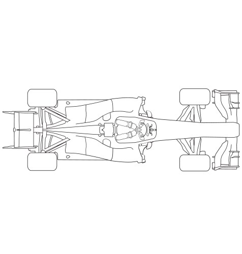 Simple line art icon of a formula racing car Vector Image