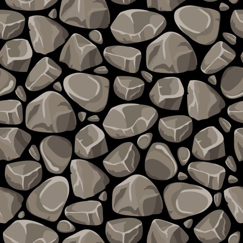 Funny cartoon stones seamless pattern Royalty Free Vector