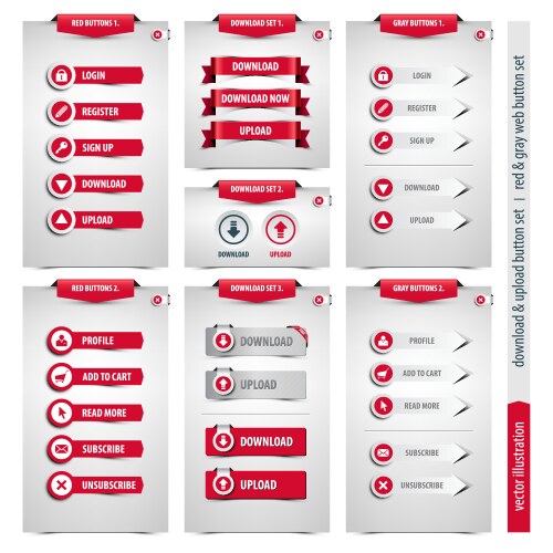 Login and register buttons Royalty Free Vector Image