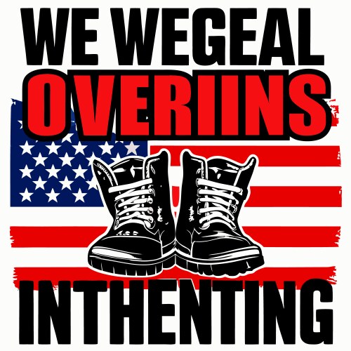 American veteran us maps boots and weapon Vector Image