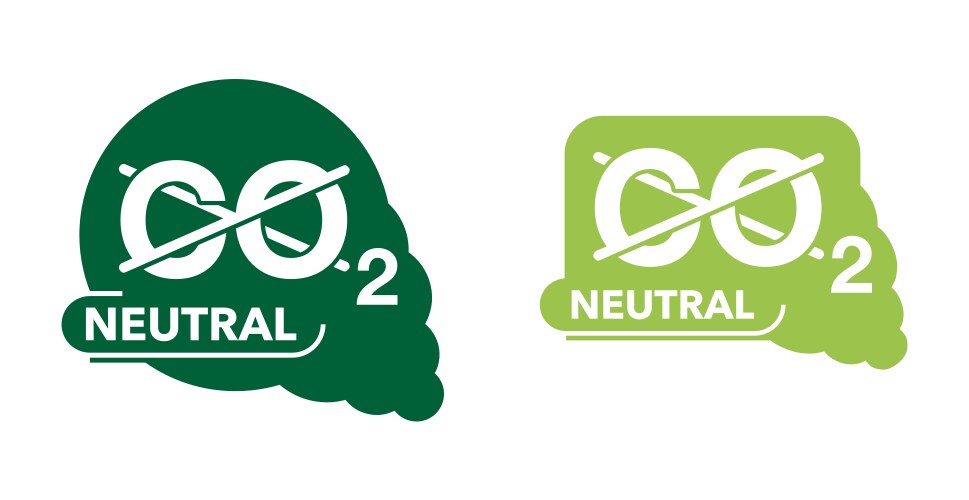 Co2 neutral badge - net zero footprint of carbon Vector Image