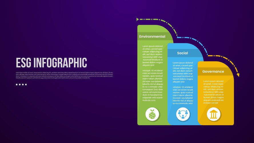 Esg infographic template with big table box Vector Image