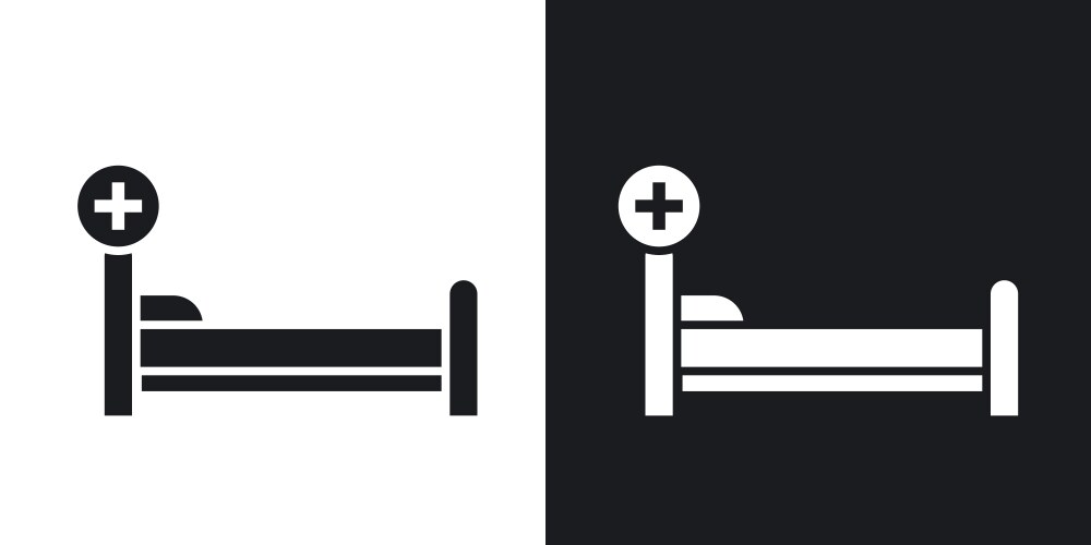 Hospital bed icon set on white background Vector Image