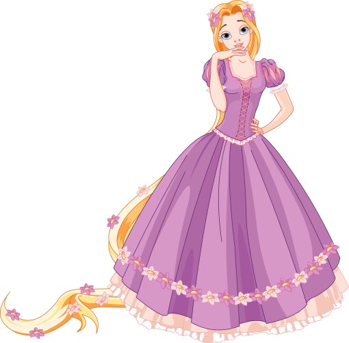 Rapunzel Princess Portrait Royalty Free Vector Image