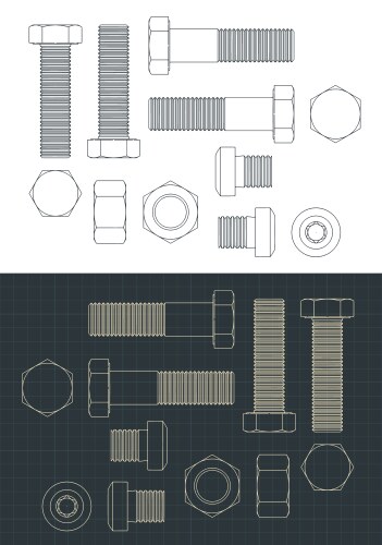 Bolt and screw fastening tools Royalty Free Vector Image