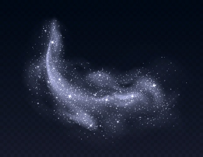 Green dust cloud with sparkles isolated on dark Vector Image