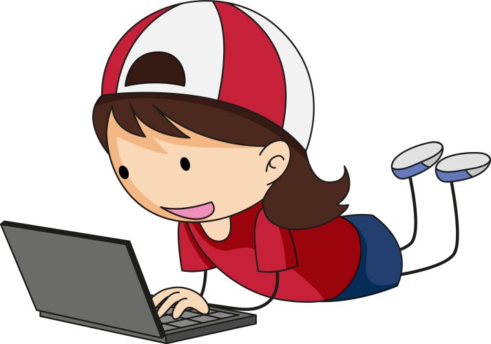 Kawaii laptop icon Royalty Free Vector Image - VectorStock