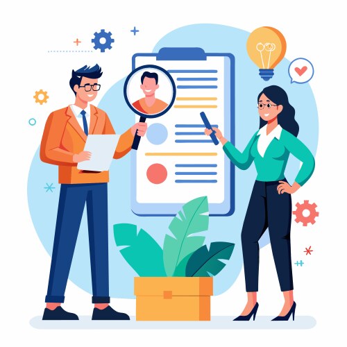 Candidate resume review by hr human resources Vector Image