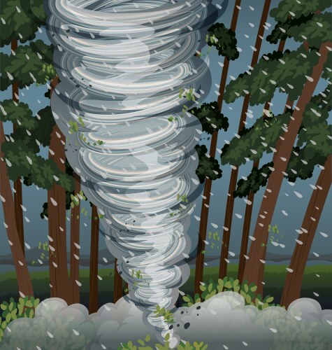 Cyclone hit the tree Royalty Free Vector Image