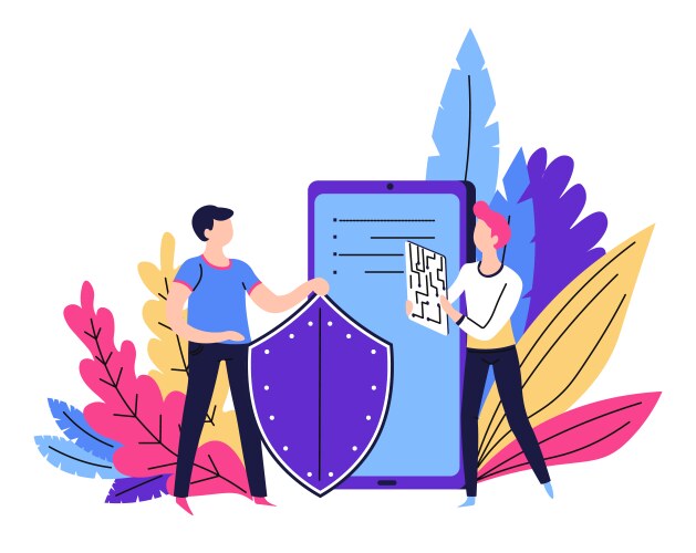 Protection concept protect mechanism system Vector Image