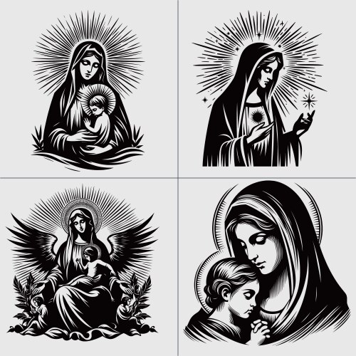Mother of jesus virgin mary mother jesus blessed Vector Image