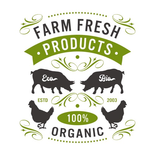 Organic farm labels for premium products Vector Image