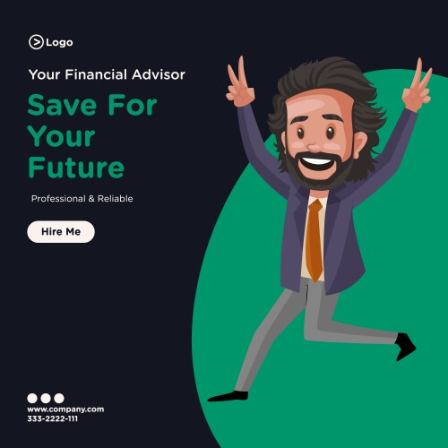Banner design of your financial advisor Royalty Free Vector