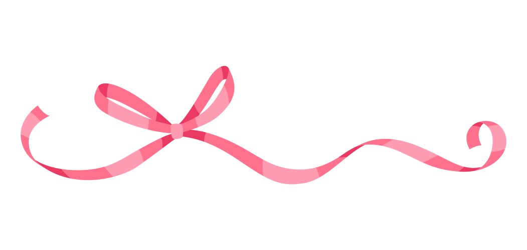 Curly ribbon with bow beautiful decorative Vector Image