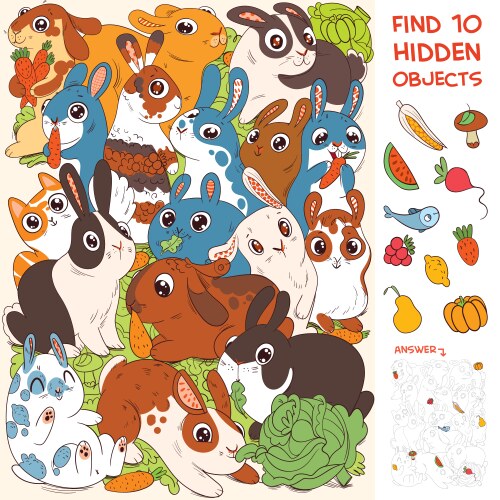 Children in playground find 10 hidden objects Vector Image