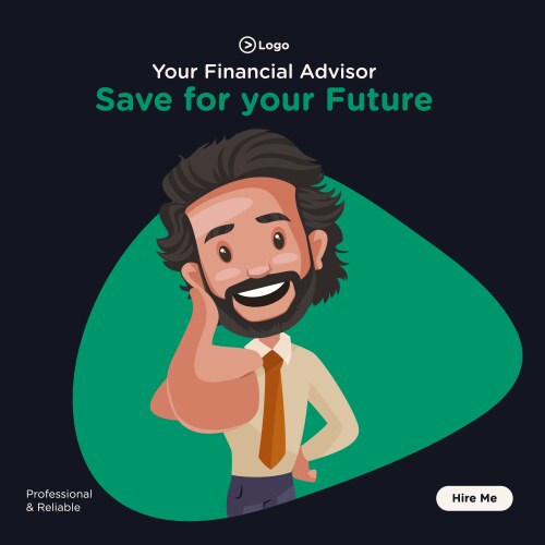 Banner design of your financial advisor Royalty Free Vector