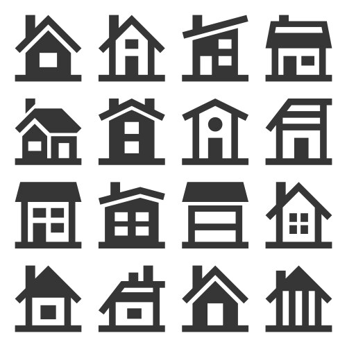 Home icons house shape logo residential building Vector Image
