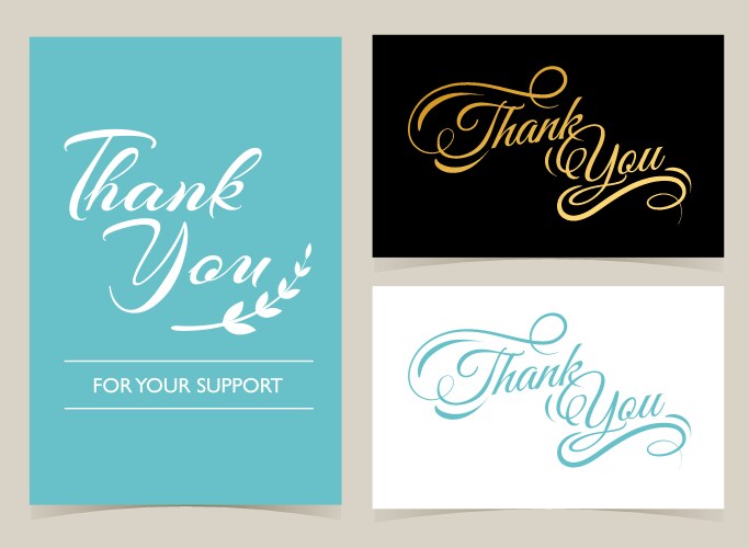 Calligraphic lettering thank you Royalty Free Vector Image