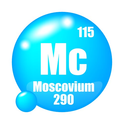Moscovium icon mc chemical element atomic number Vector Image