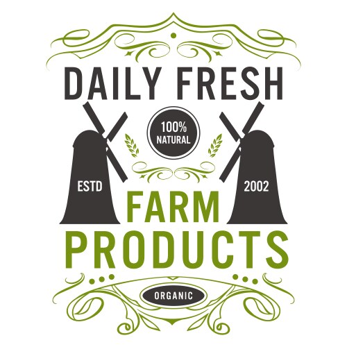 Organic farm fresh products logo Royalty Free Vector Image